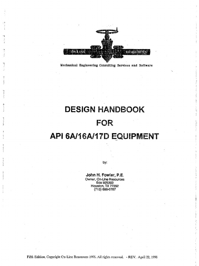API 6A Design Handbook | PDF