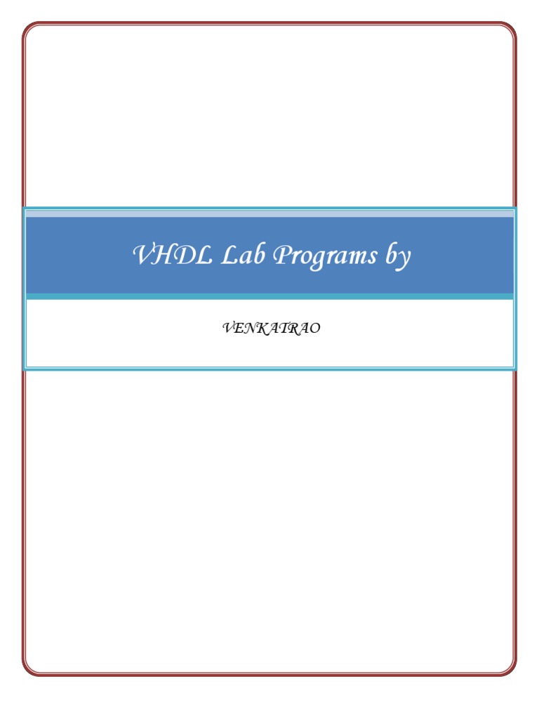 VHDL Lab Programs | PDF | Vhdl | Subtraction VHDL Lab Programs | PDF | Vhdl | Subtraction