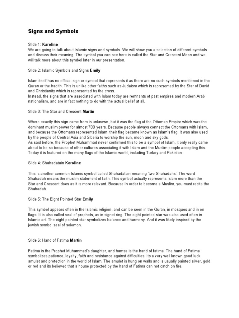 Signs and Symbols | PDF | Abrahamic Religions | Monotheistic Religions