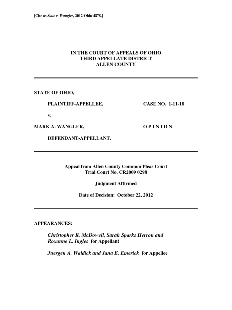 Mark Wangler Murder Appeal Decision | PDF | Search And Seizure | Search ...