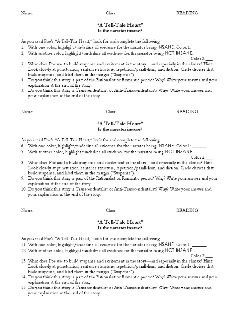 Analyzing Insanity in Poe's "Tell-Tale Heart" | PDF | Storytelling
