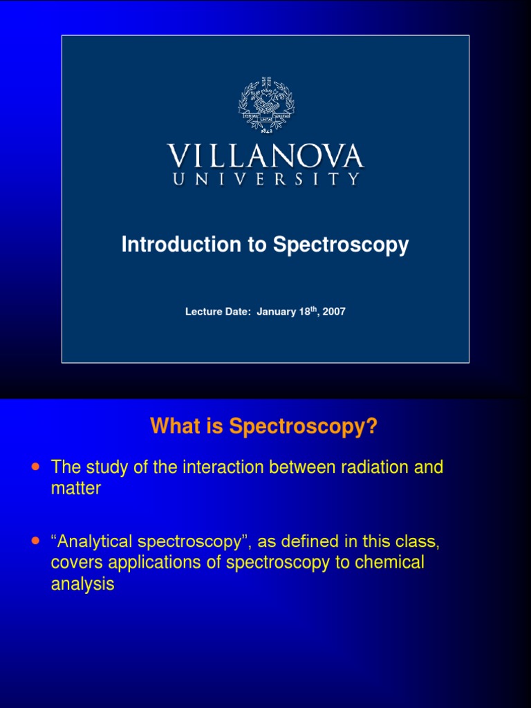 Introduction To Spectros | PDF | Spectroscopy | Electromagnetic Radiation