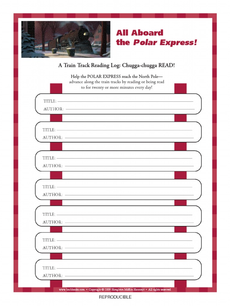 Polar Express Activities - Reading Log | PDF