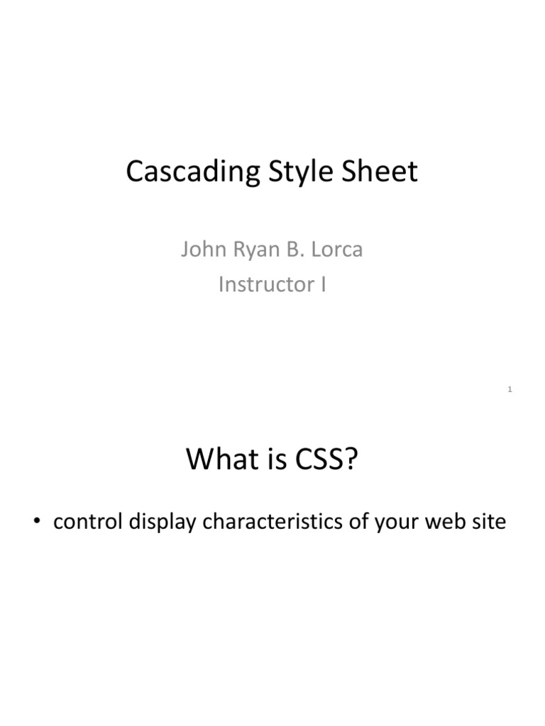 6-Cascading Style Sheet | PDF | Cascading Style Sheets | Web Standards