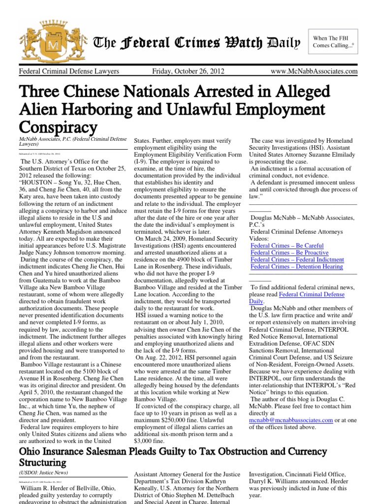 Amarillo Federal Crimes Defense Update | PDF | U.S. Immigration And ...