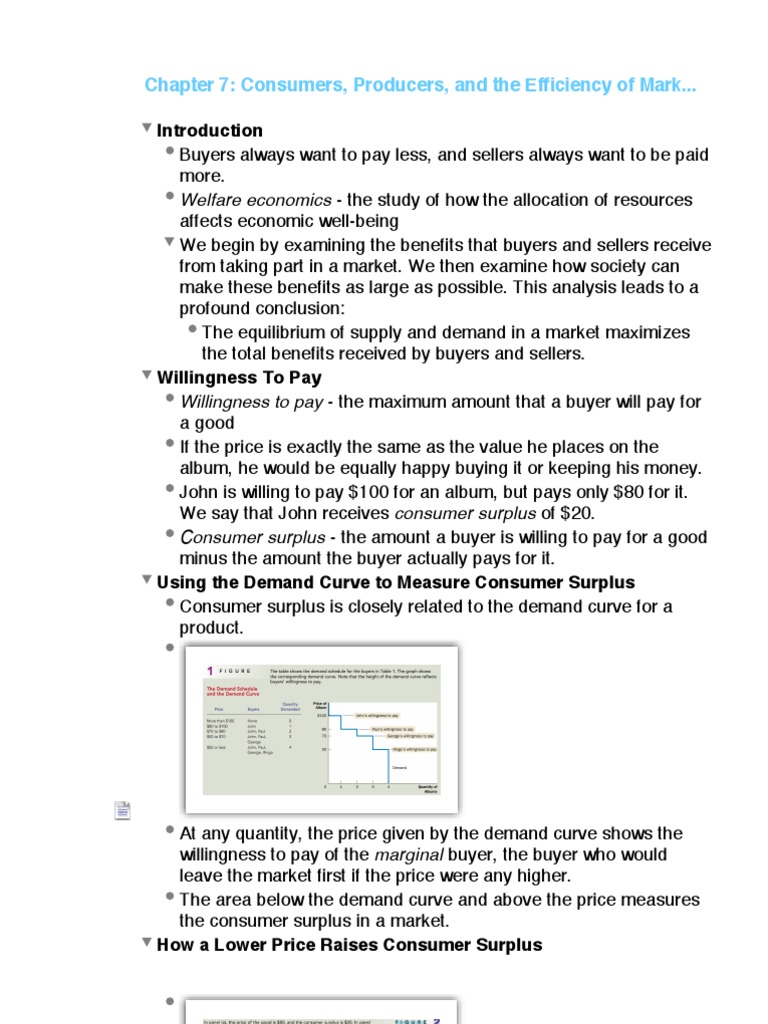 Consumers, Producers, and Market Efficiency | PDF | Economic Surplus ...