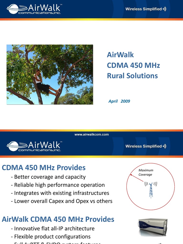 AirWalk CDMA 450 MHz Rural Solutions | PDF | Wireless ...