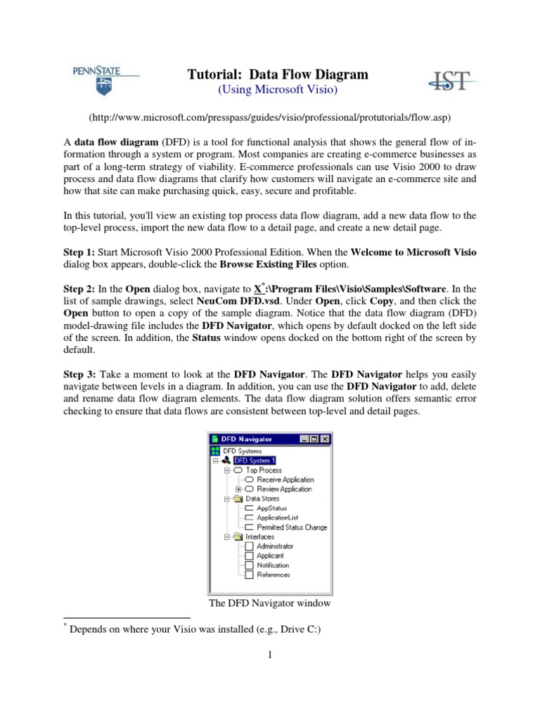 Tutorial: Data Flow Diagram: (Using Microsoft Visio) | PDF | Areas Of ...
