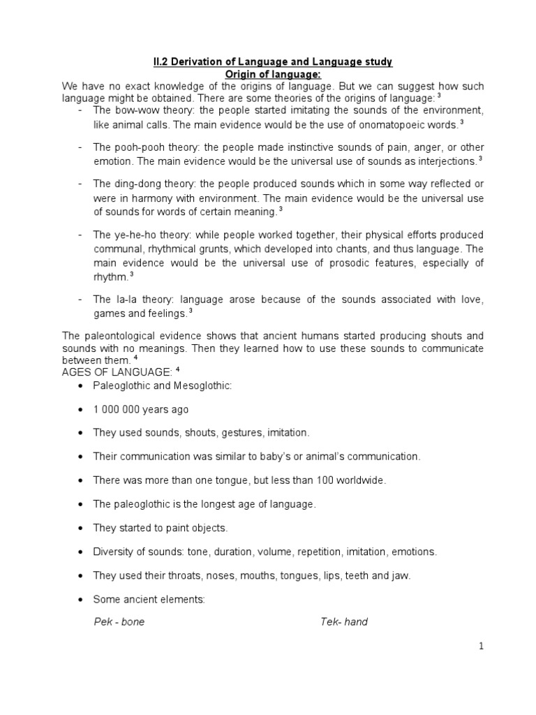 Derivation of Language Study Origin | PDF | English Language ...
