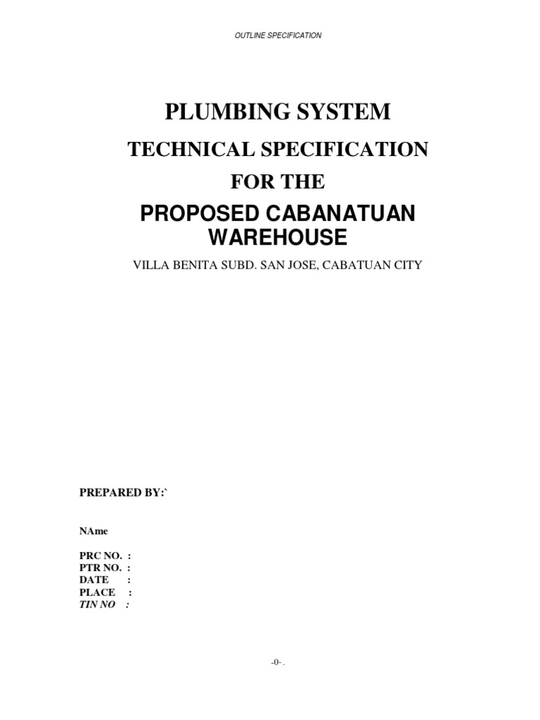 Plumbing Specs Sample | PDF | Plumbing | Pump