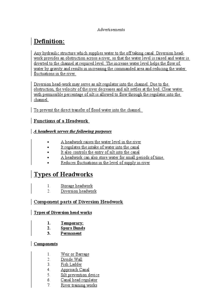 Canal Head Works | Download Free PDF | River | Canal