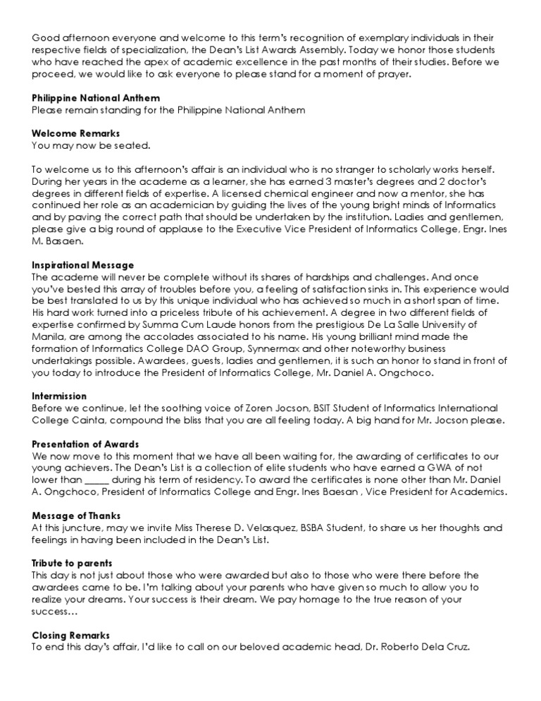 Informatics DeanList Script | Download Free PDF | Academia