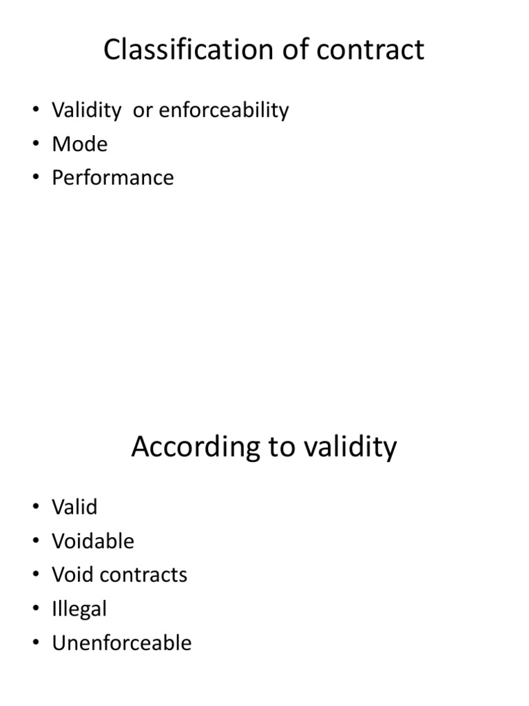 Classification of Contract | Download Free PDF | Law Of Obligations ...