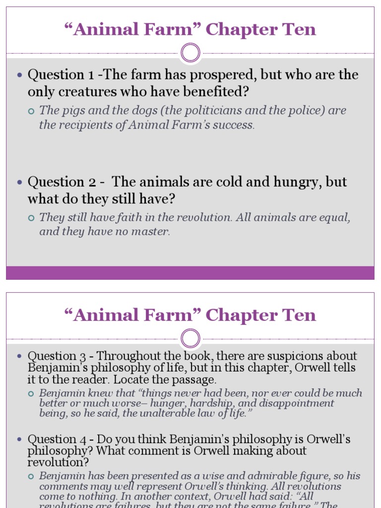 Animal Farm Chapter 10 | PDF