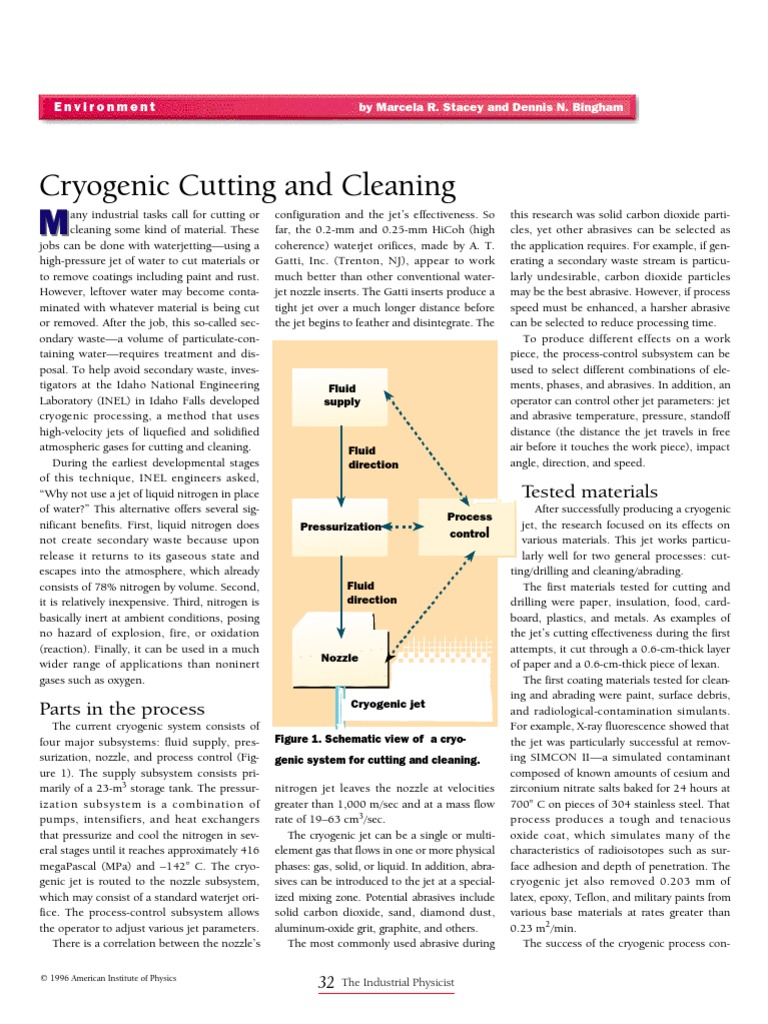 Cryogenic Cutting and Cleaning: Tested Materials | PDF | Jet Engine ...