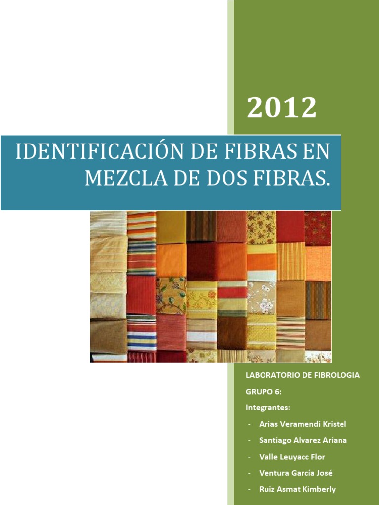 Identificación de Fibras en Mezclas Textiles | PDF | Textiles | Fibra ...