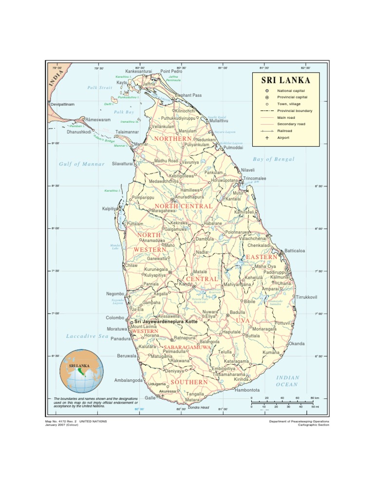 Sri Lanka Geographic Locations Map | PDF