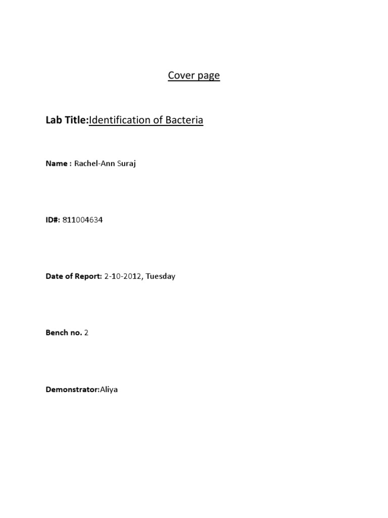 Micro B Lab 3 - Identification of Microorganisms | PDF | Growth Medium ...