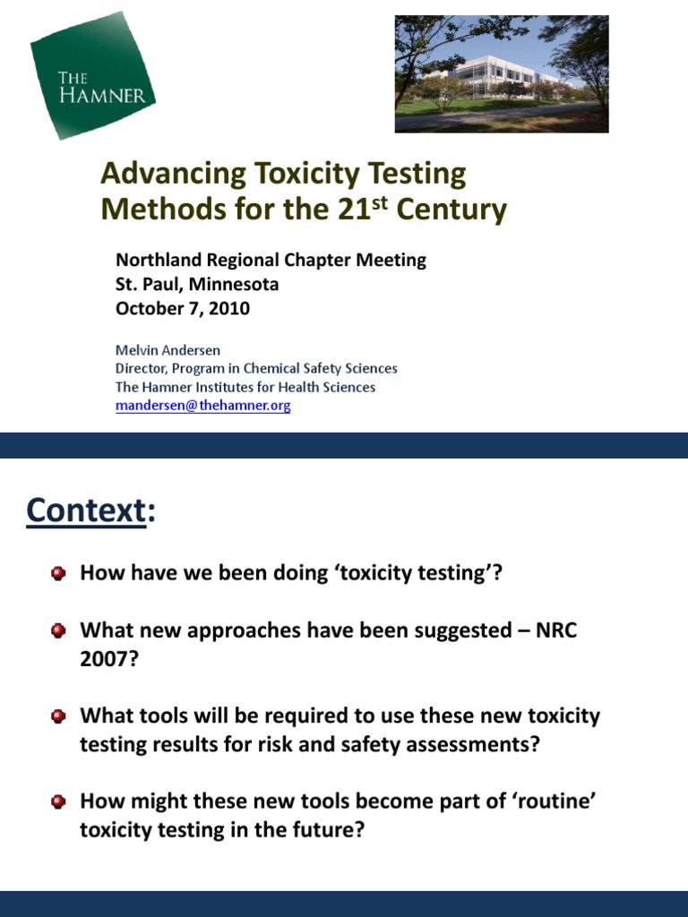 Advancing Toxicity Testing Methods For The 21 Century | PDF | In Vitro ...