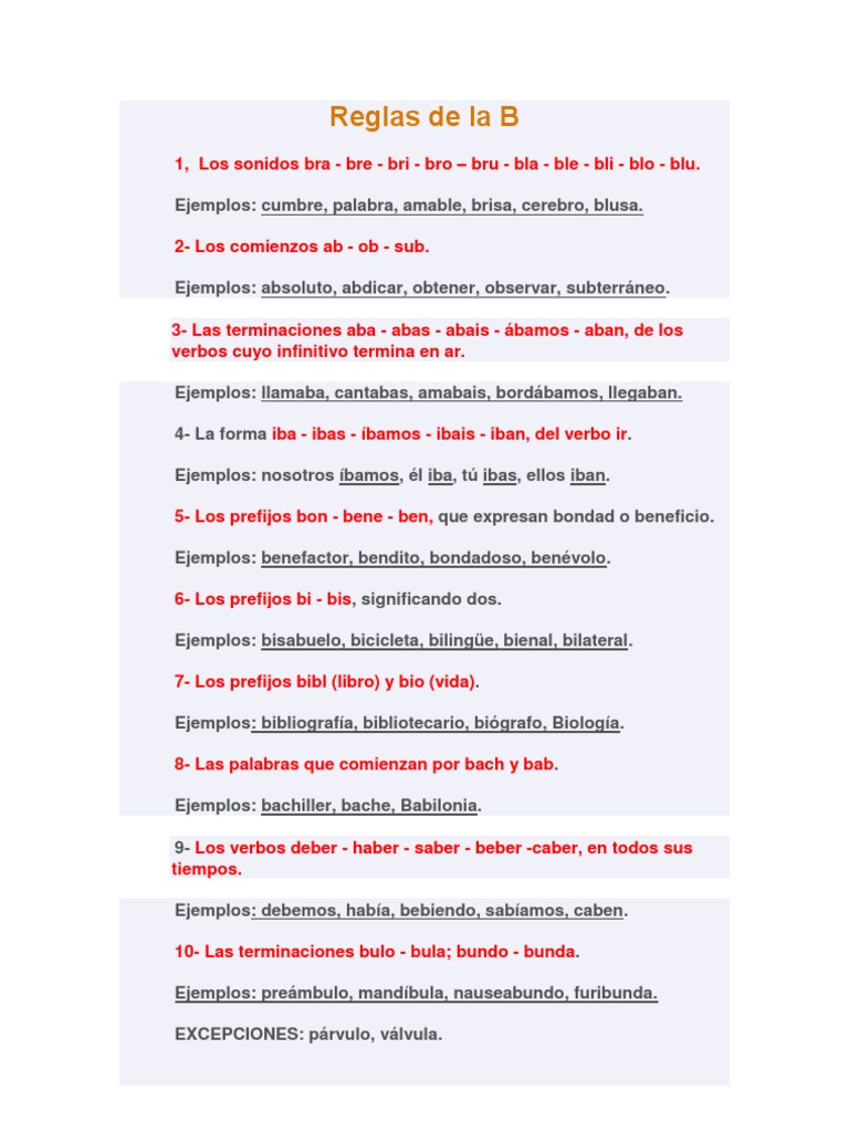 Reglas B y V | PDF | Relaciones sintácticas | Lingüística