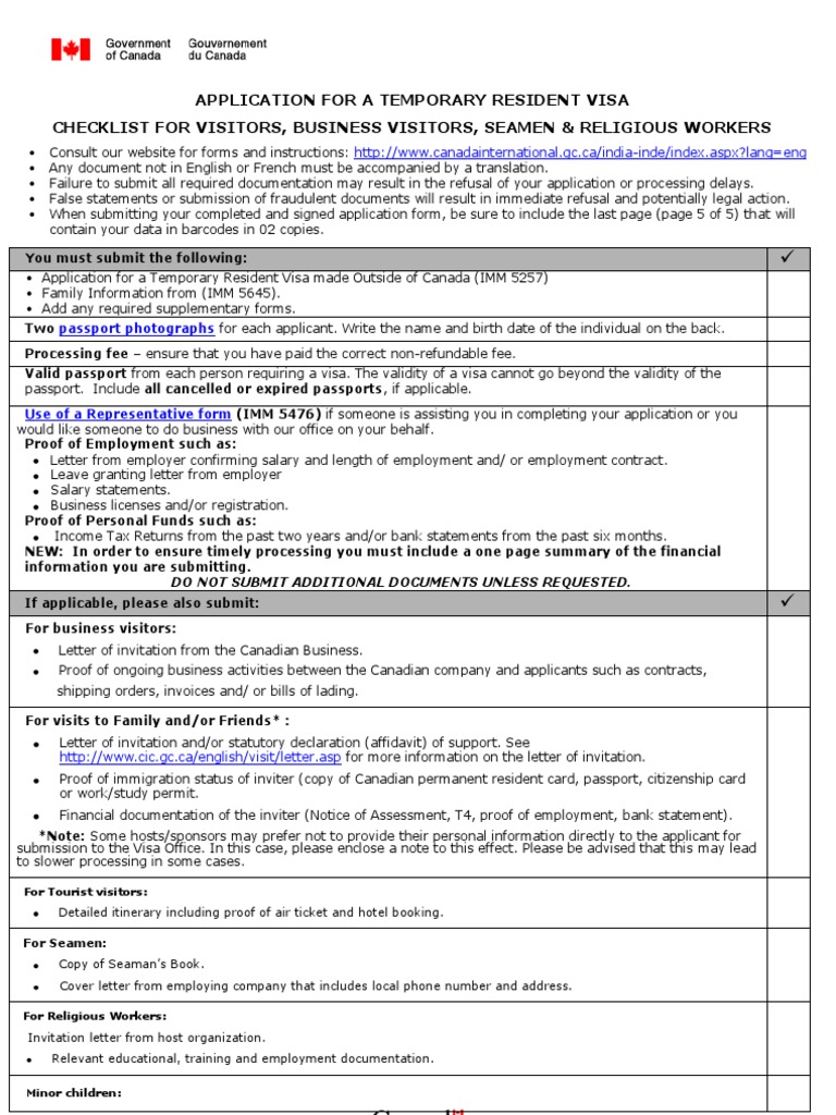 Application for a Temporary Resident Visa 190412 | Travel Visa | Passport