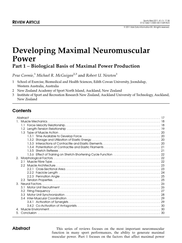 Developing Maximal Neuromuscular Power Part 1 .2 | PDF | Muscle ...