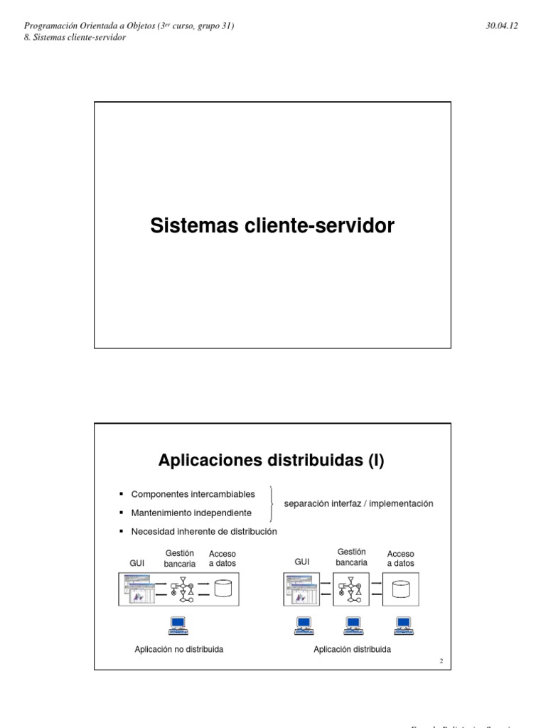 Sistemas Cliente-Servidor en POO | PDF | Arquitectura de agente de ...