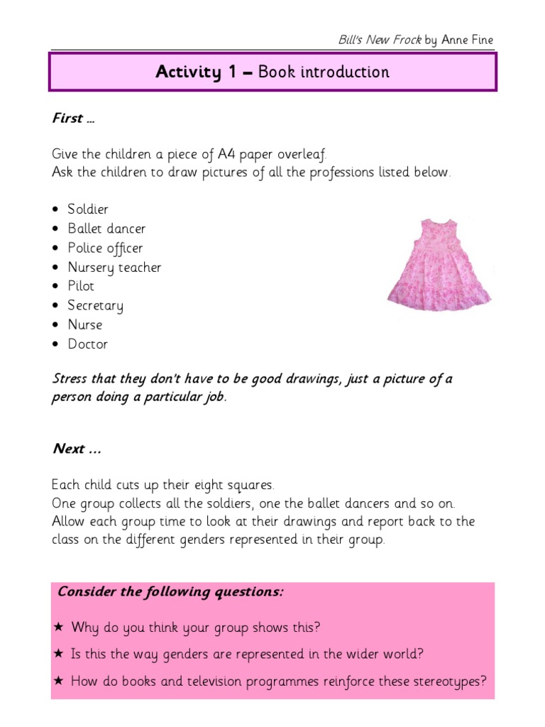 Bill's New Frock Activities | PDF | Wellness