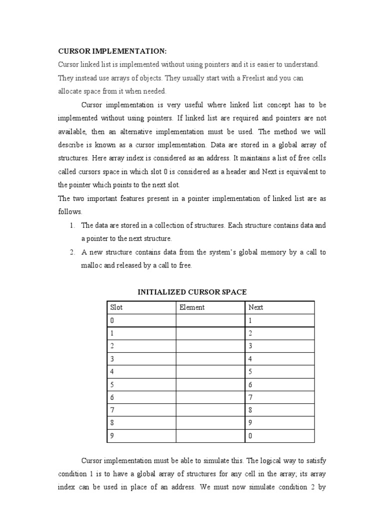 Cursor | PDF | Pointer (Computer Programming) | Array Data Structure