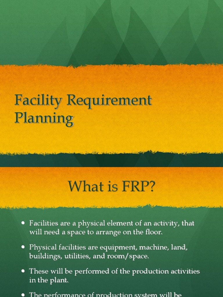 PLO 4-Facilities Requirement Planning | PDF | Warehouse | Production ...