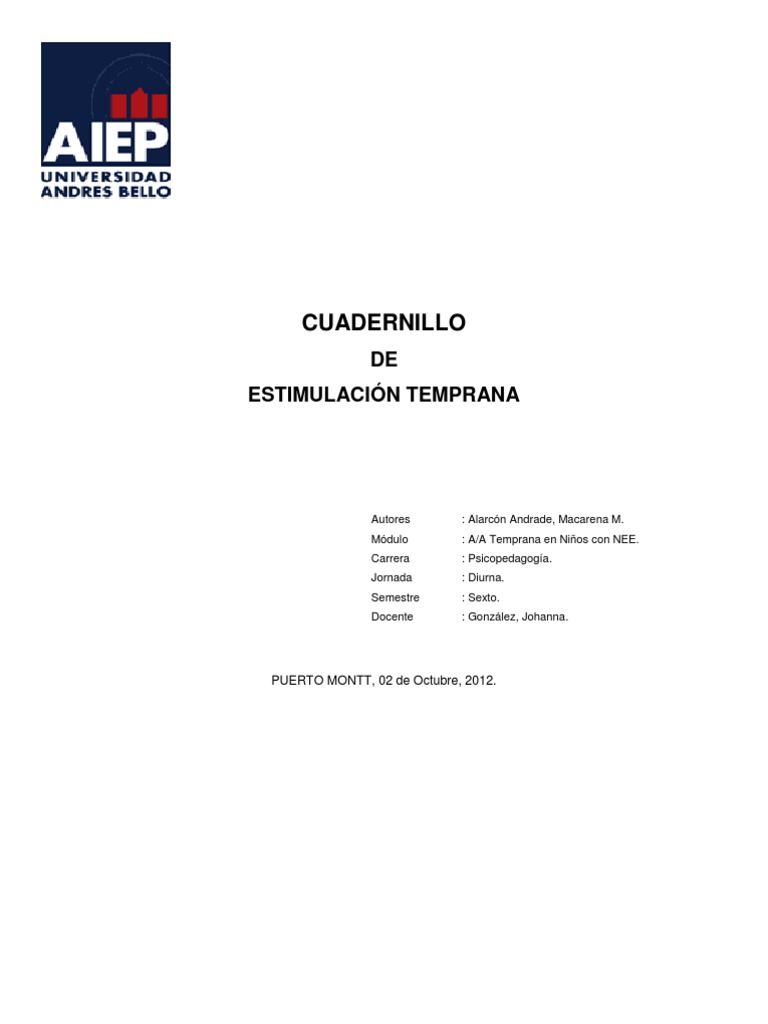 Cuadernillo de Estimulación Temprana | PDF | Sonido | Adultos
