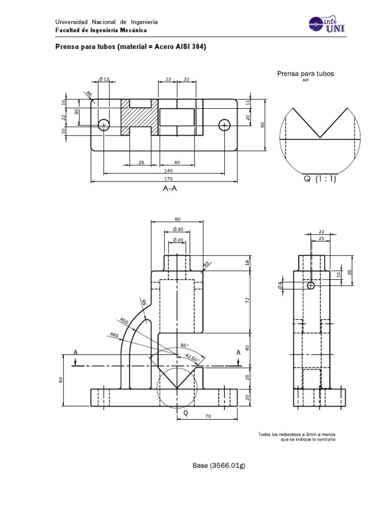 Prensa para Tubos Uni - Solidworks | PDF