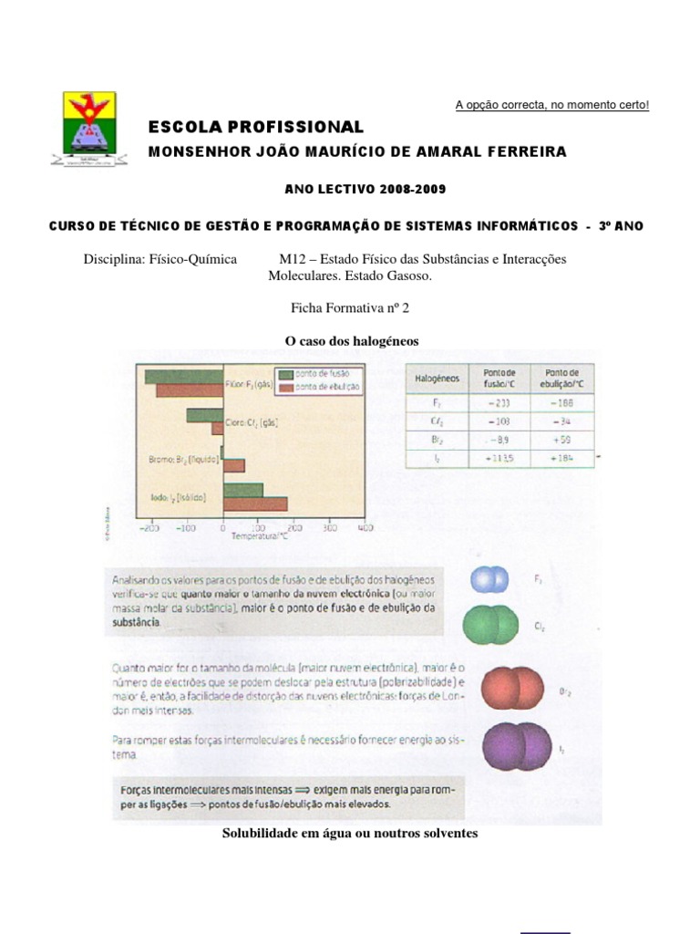 Fichas Formativa Nº 2 e 3 | PDF | Congelamento | Líquidos