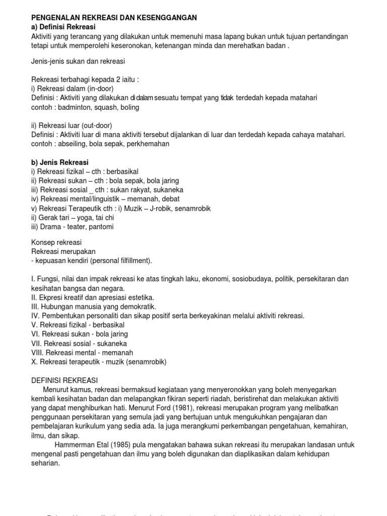 REKREASI | PDF