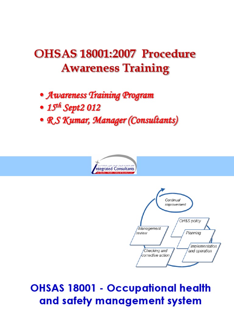Ohsas 18001 | Download Free PDF | Emergency | Occupational Safety And ...