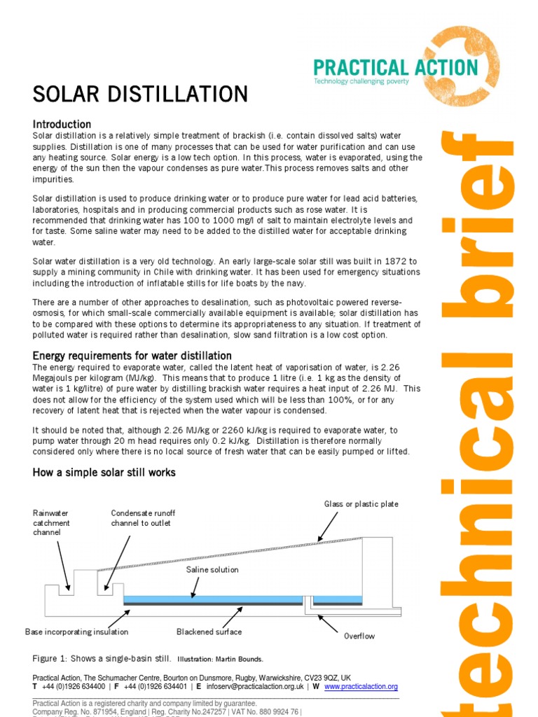 Solar Distillation PDF | PDF | Solar Energy | Purified Water