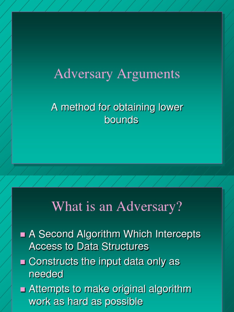 Adversary Arguments: A Method For Obtaining Lower Bounds | PDF ...