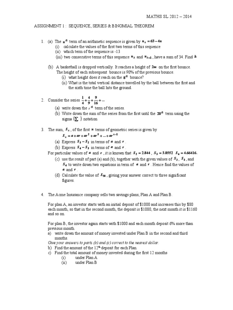 Assignment Raya Pdf Summation Series Mathematics 