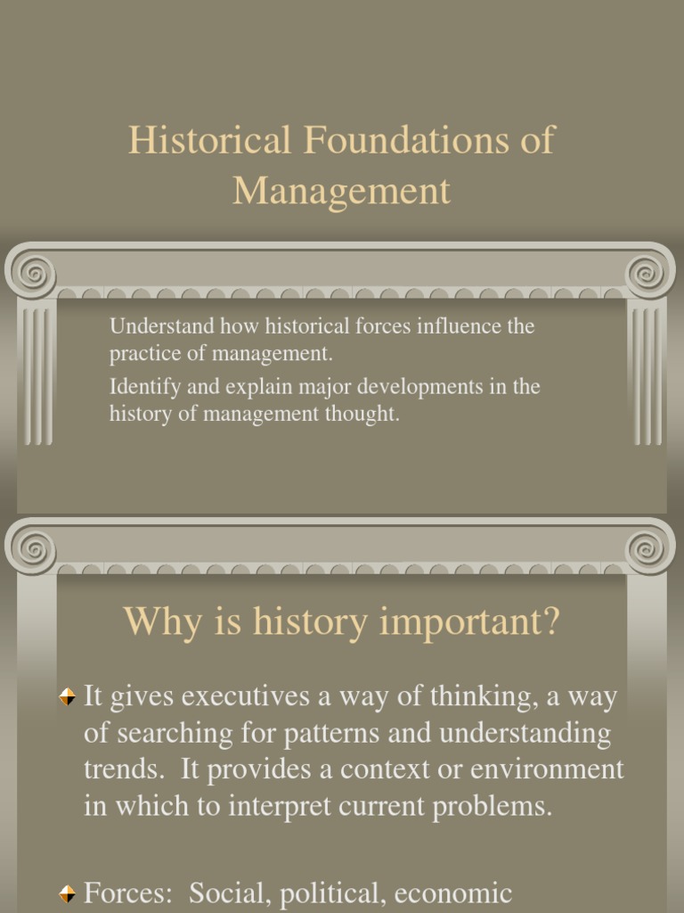 Historical Foundations of Management | PDF | Behavioural Sciences ...