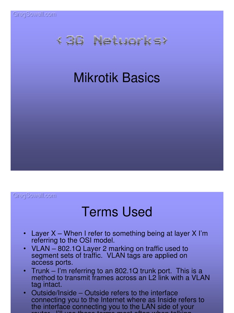 Mikrotik Basic GregSowell | PDF