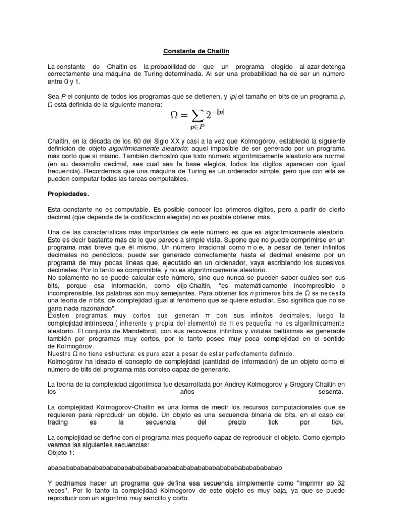 Constante de Chaitin | PDF | Microprocesador | Hardware de la computadora
