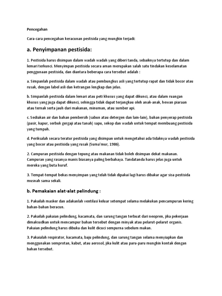 Pencegahan Keracunan Organofosfat | PDF