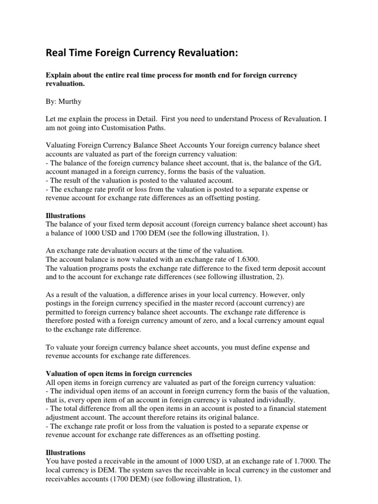 Real Time Foreign Currency Revaluation | PDF | Finance & Money Management
