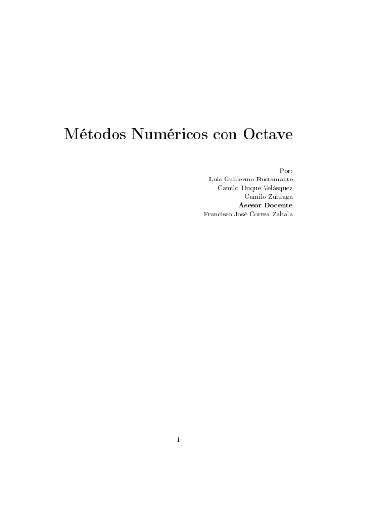 Octave para Metodos Numericos | PDF | Matriz (Matemáticas) | Distribución de Linux