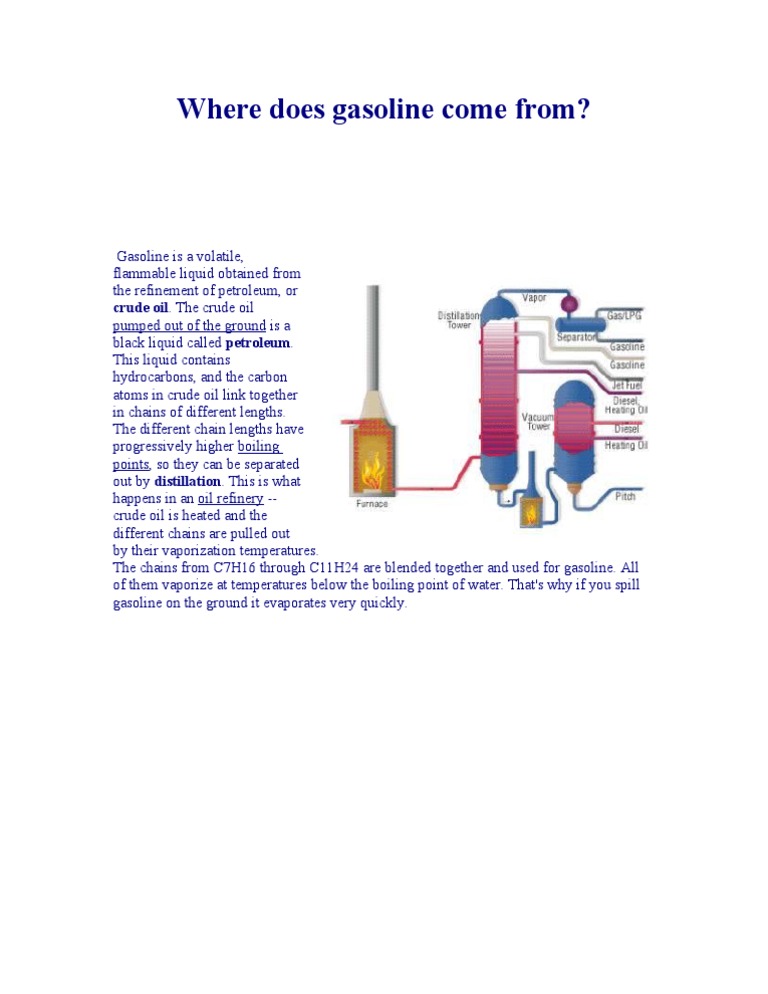 How Gasoline is Made from Crude Oil | PDF