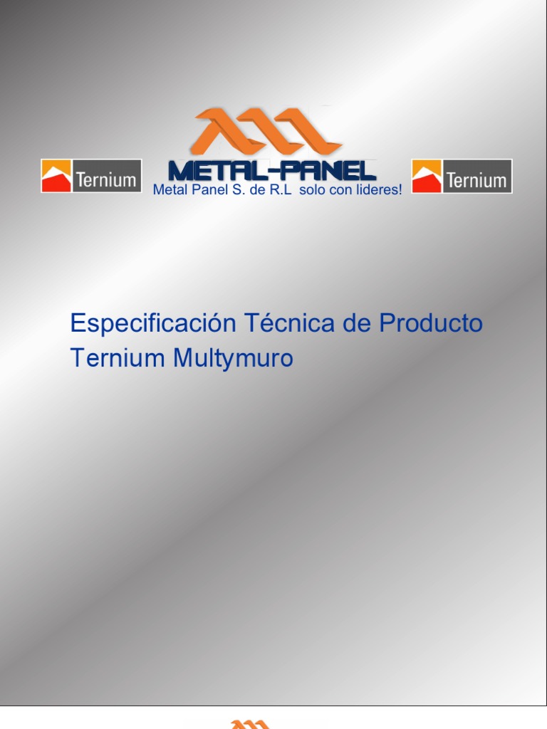 Multymuro Ternium Multypanel PDF | PDF | Acero | El hombre hace Materiales