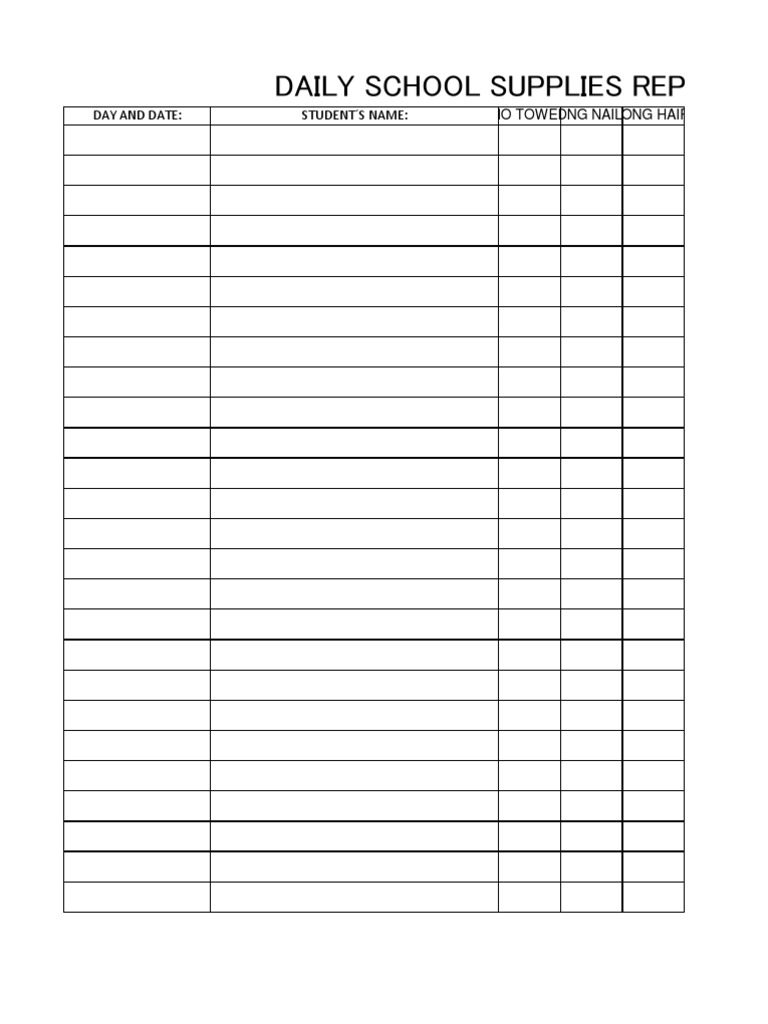 Daily School Supplies Report | PDF