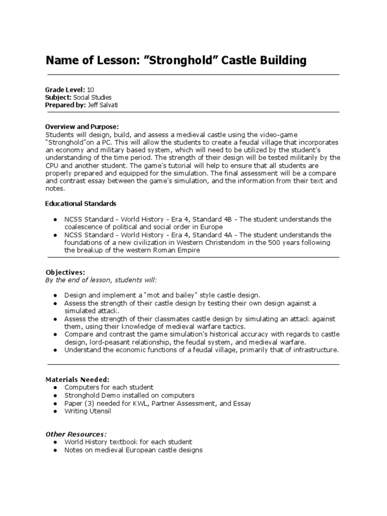 Stronghold Castle Building | PDF | Castle | Simulation