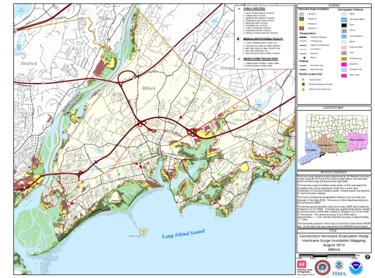 Milford CT Slosh Map | Geomatics | Geography