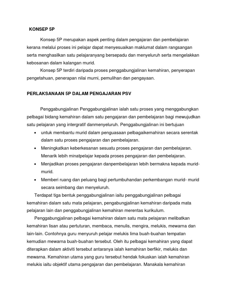 Konsep 5P PSV | PDF